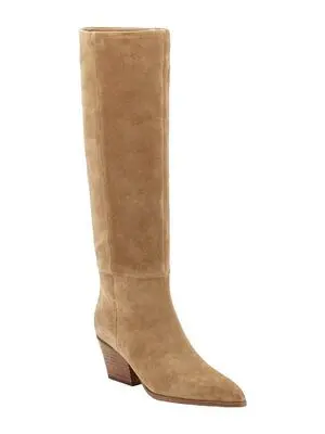 Marc Fisher Tarrie Tall Block Heel Boot - Medium Natural