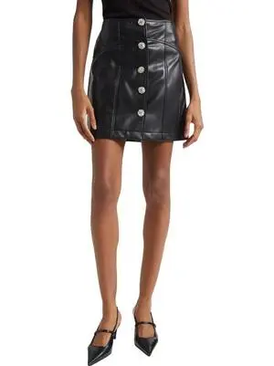 Cinq À Sept Claudia Faux-leather A-line Skirt - Black