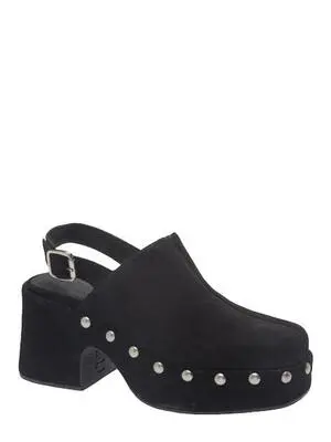 CHOCOLAT BLU Slingback Platform Clogs Black Suede