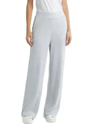 Rails Ellery Rib Wide Leg Pants - Heather Grey Brushed