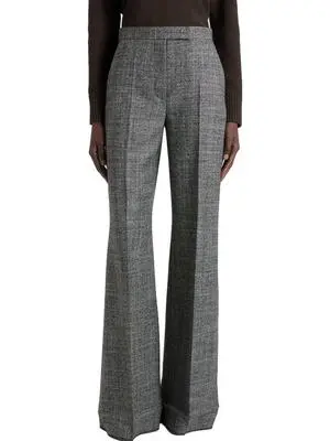 Valentino Garavani High-waist Virgin Wool Flare Trousers - White/black
