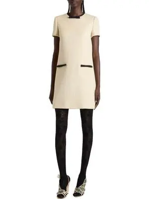 Valentino Garavani Bow Detail Tweed Minidress - Beige/black