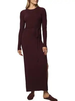 Splendid Long Sleeve Maxi Sweater Dress - Dark Plum