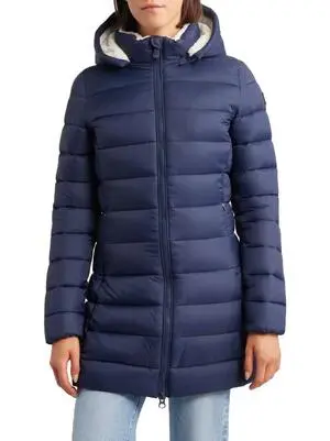 SAVE THE DUCK Quilted Water Repellent Puffer Jacket - Navy Blue