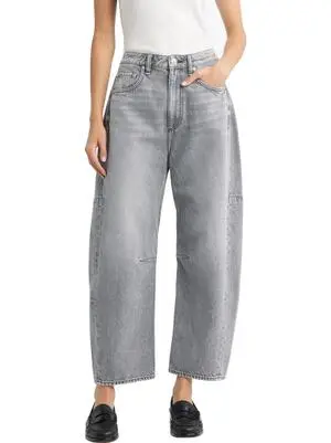 Rag & Bone Charlie High-waist Ankle Barrel Jeans - Washed Grey