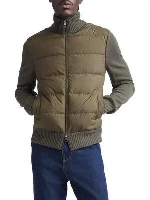 Moncler Quilted Down And Virgin Wool Cardigan - Backwoods