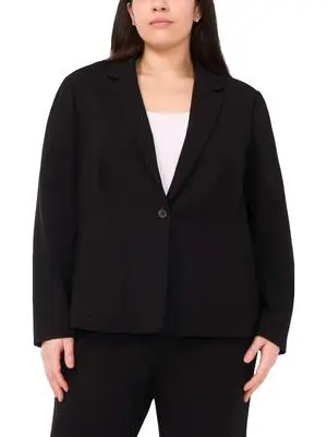 Halogen One-button Ponte Knit Jacket - Rich Black