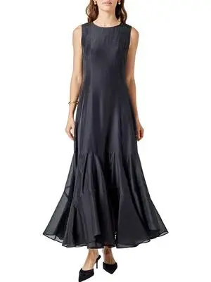 Endless Rose Godet Detail Maxi Dress - Black