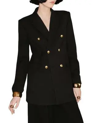 Mango Farah Double Breasted Blazer - Black