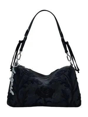 Desigual Faux Leather Embossed Shoulder Bag - Black