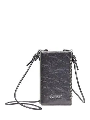 Desigual Metallic Faux Leather Crossbody Bag - Silver