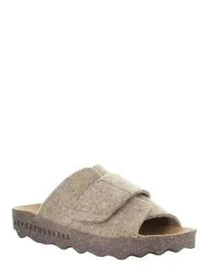 Fly London Clavi Wool Felt Slide Sandal Taupe