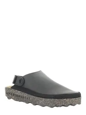 Fly London Platform Slingback Clogs - 000 Black Eco Nubuck