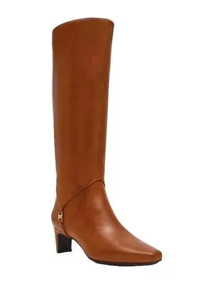 Anne Klein Knee High Boots - Cognac Smooth