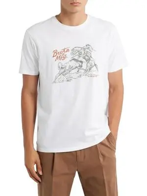 Brixton Wellston Tailored Fit Cotton Graphic T-shirt - White