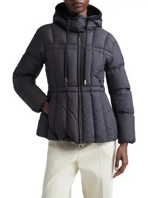 Moncler Estom Vertical Quilted Hooded Down Jacket - Black