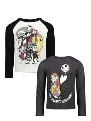 Disney 2-pack Long Sleeve T-shirts - Black/grey