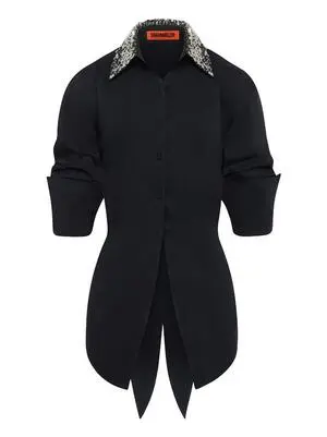 SIMONMILLER Loch Embellished Button-Up Black
