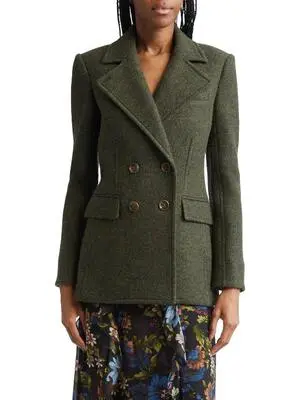 Veronica Beard Duran Virgin Wool Coat - Cypress