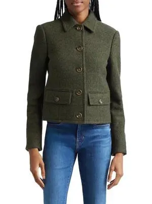 Veronica Beard Reeves Virgin Wool Jacket - Cypress