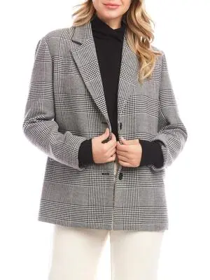 Karen Kane Houndstooth Blazer - Black Off White