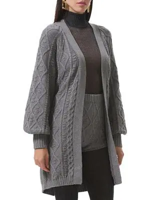 AFRM Bartow Longline Open Front Cardigan - Heather Gray
