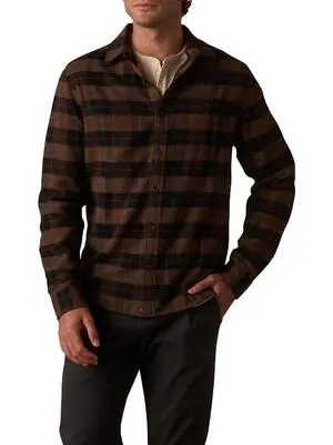 THE NORMAL BRAND Hudson Flannel Button-up Shirt - Dark Brown Plaid