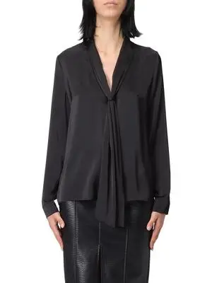 HANITA Tie Detailed Top - Black