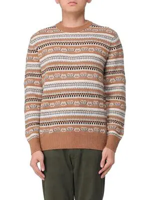 BALLANTYNE Ballantyne Striped Crewneck Sweater Camel