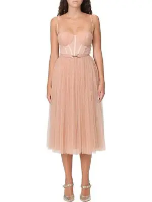 Elisabetta Franchi Midi Dress - Nude