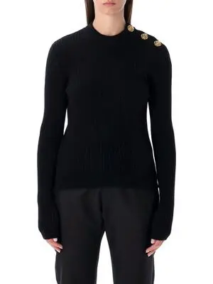 Balmain Ribbed Sweater - Black