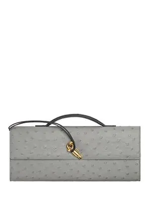 Bottega Veneta Andiamo Top Handle Clutch Sterling/nocturnal