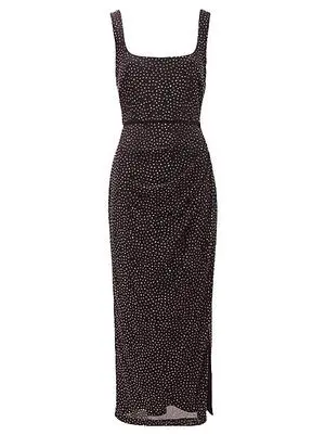 PHASE EIGHT Stud-embellished Stretch-woven Midi Dress - Brown
