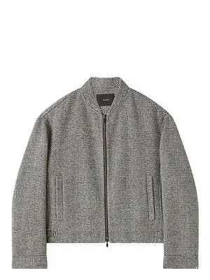 JOSEPH Gustave Double-face Wool Bomber Jacket - Ivory/smoke