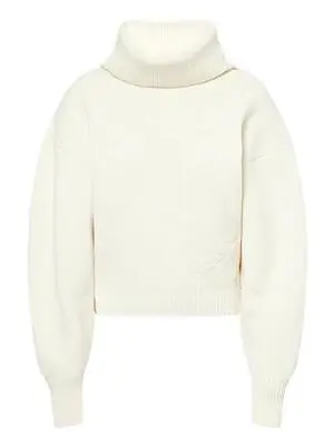 Jacquemus Turtleneck Brushed Wool-blend Knitted Jumper - Off-white