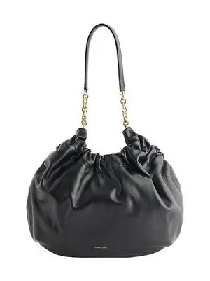 DEMELLIER Midi Miami Leather Shoulder Bag - Black
