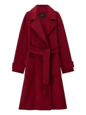 JOSEPH Arline Double-breasted Wool And Cashmere Coat - Ruby