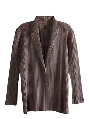 Issey Miyake Pleated Jacket - Brown
