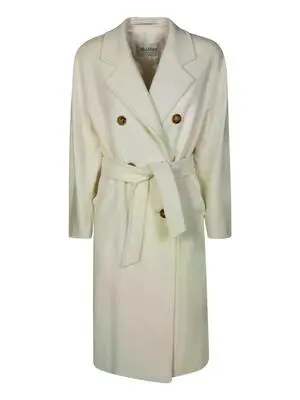 Max Mara Buttoned Belted Coat - White
