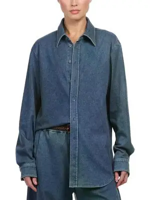 Tibi Collared Denim Shirt - Blue