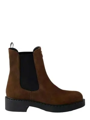 Prada Logo-plaque Chelsea Boots - Brown