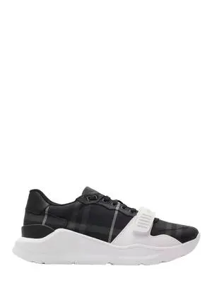 Burberry Checked Low-top Sneakers - Black