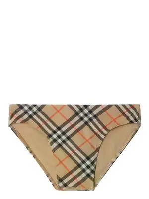 Burberry Check-print Swimming Trunks - Neutrals