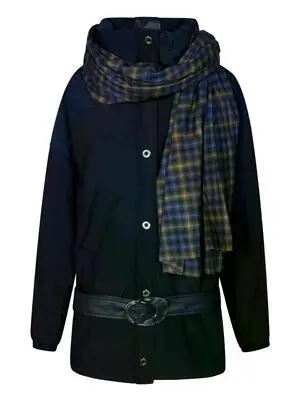 MARBELL Scarf Coat - Blue