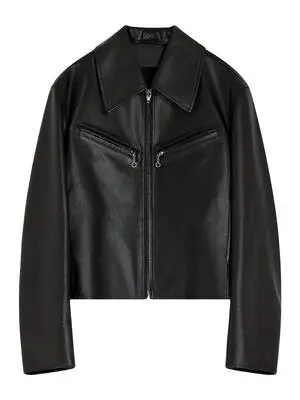 LEMAIRE Boxy Leather Blouson - Brown