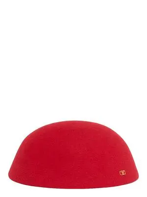 Valentino Garavani Vlogo Signature Wool Beret - Red