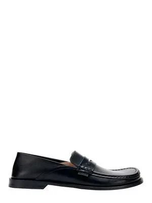 Loewe Campo Folding Leather Penny Loafers Black