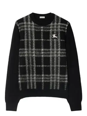 Burberry Check Wool Sweater - Black/white