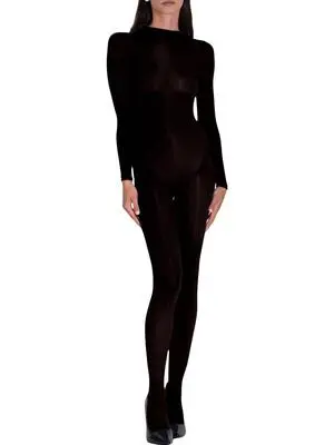 LECHERY® Lustrous Sheer Body Stocking Black