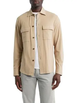 Scott Barber Scuba Knit Overshirt - Khaki